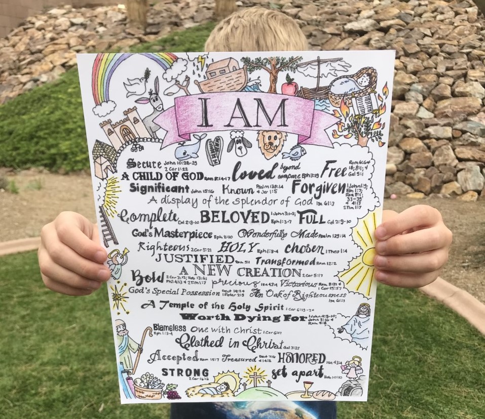 Kids’ Identity Coloring Sheet – Living in Freedom & Confidence